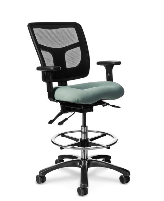 Office Master YS75 Yes Mesh Back Drafting Stool Adjustable Footring ...