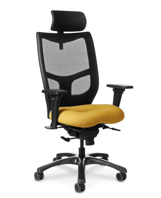 Office Master Yes YS79 High Mesh Back Ergonomic Task Chair w/ Headrest ...